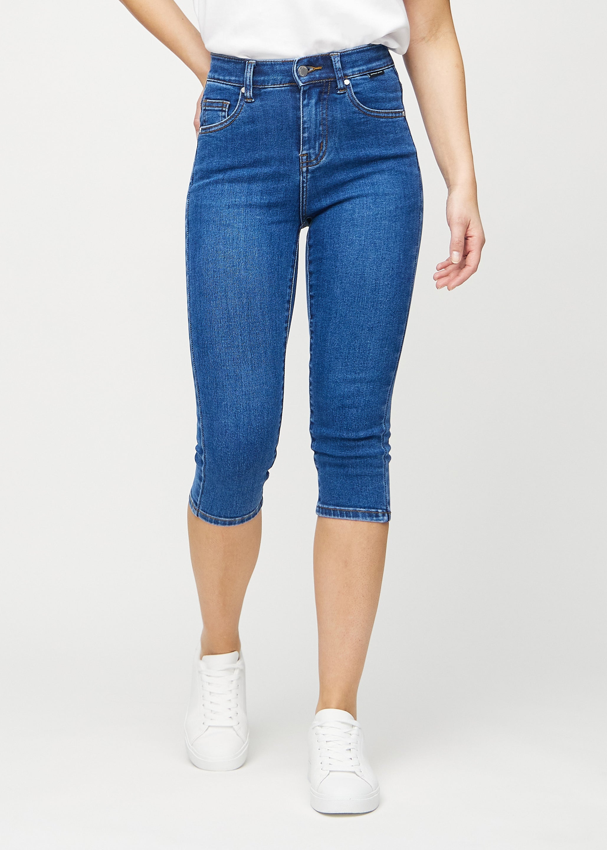 Oceans™ Skinny Denim Capris – Dark Blue – Women | Perfect Jeans