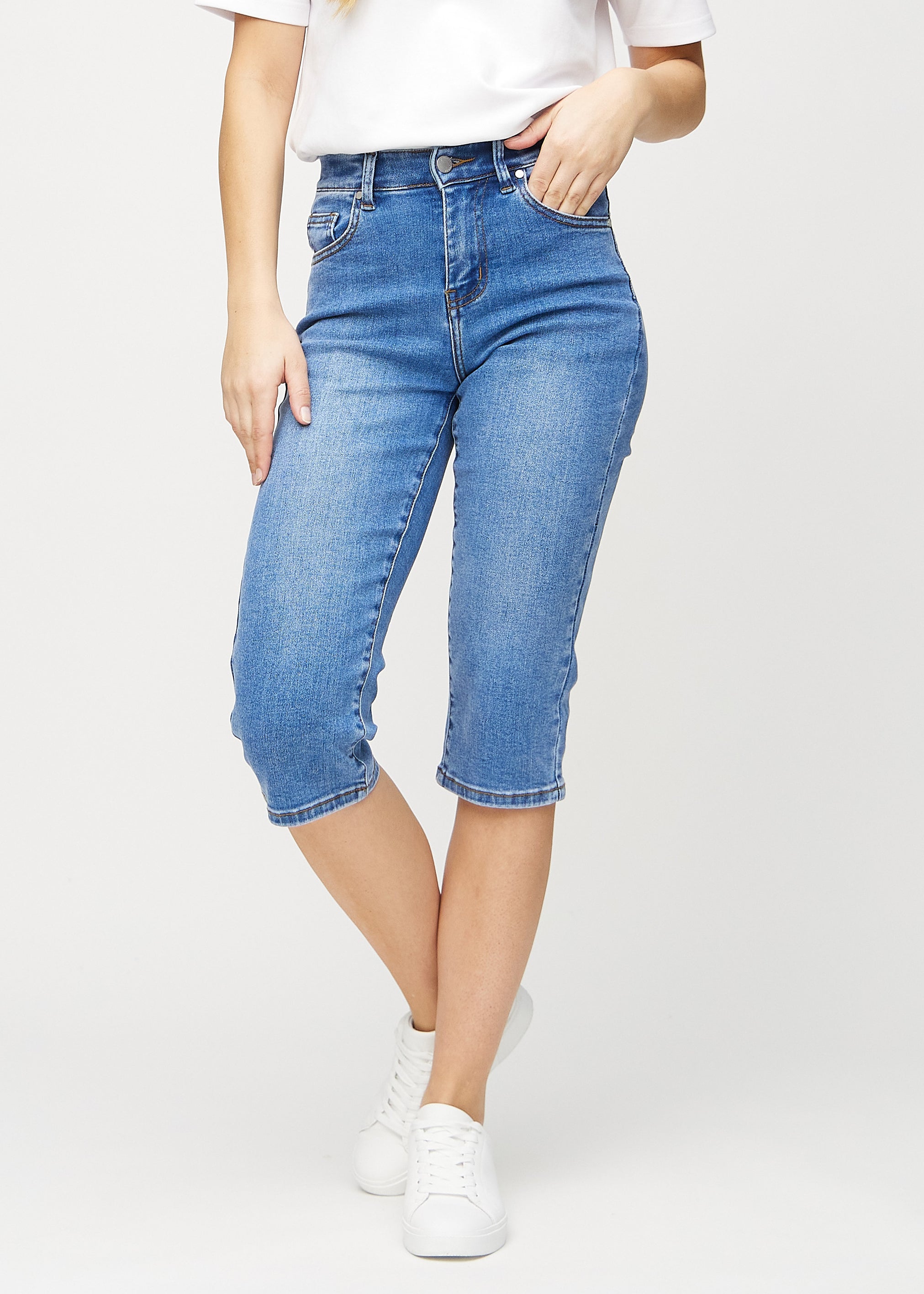 Rivers™ Regular Denim Capris - Blue - Women | Perfect Jeans